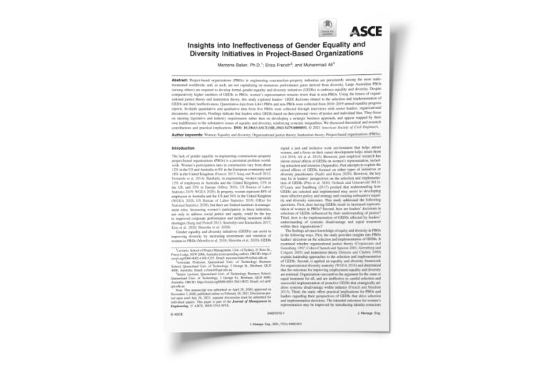 Insights Into Ineffectiveness Of Gender Equality And Diversity 2538