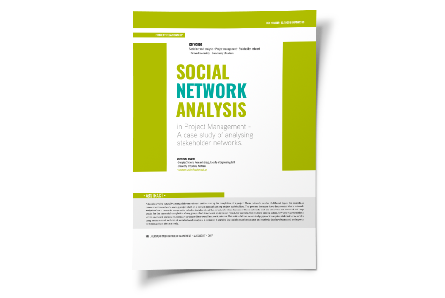 Social Network Analysis In Project Management A Case Study Of 